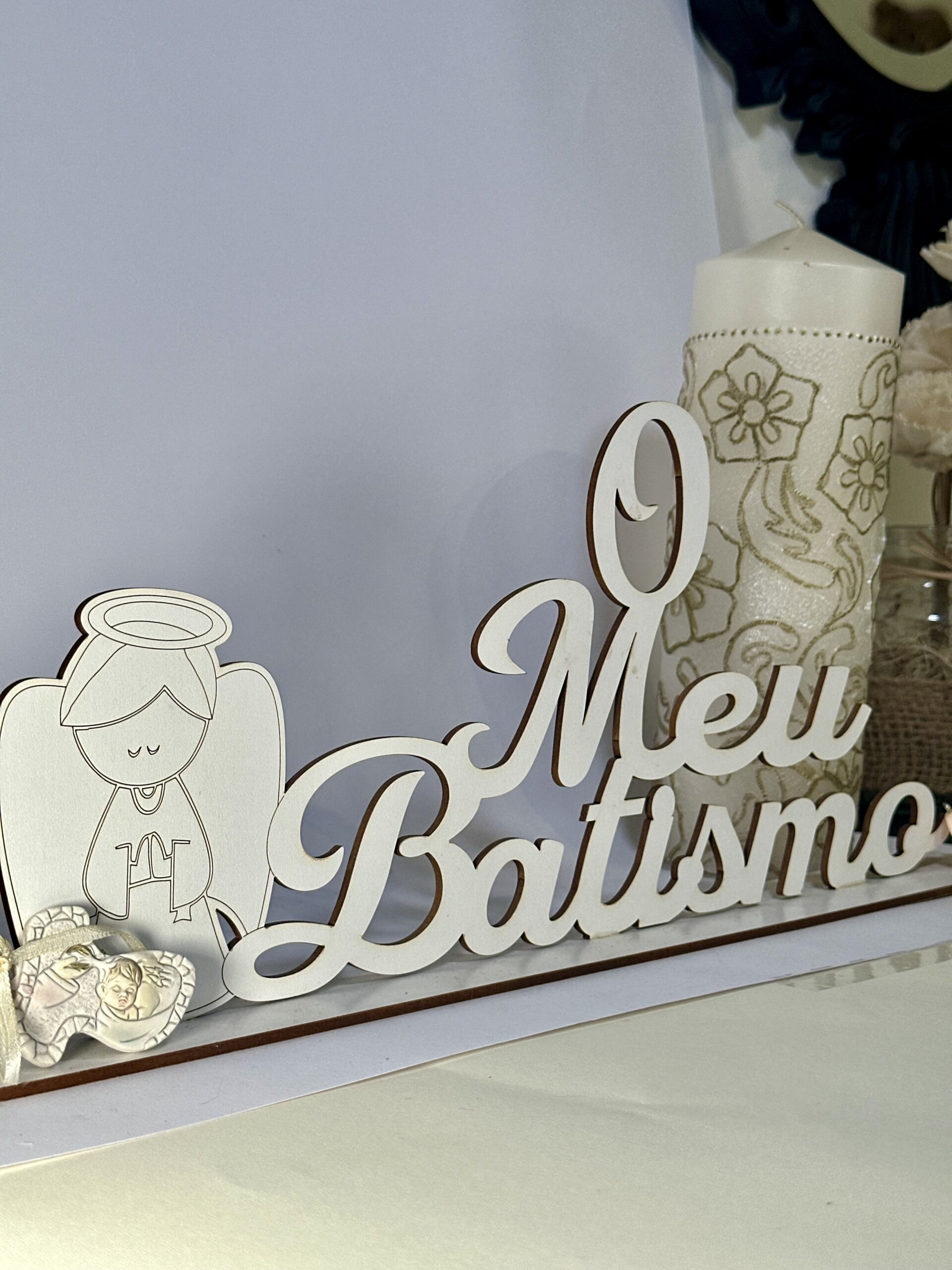Placa de Batismo em MDF – Danielle Heartmade
